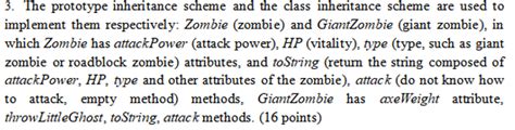Solved 3 The Prototype Inheritance Scheme And The Class