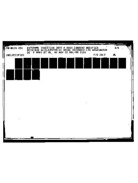 Fillable Online External Injection Into A High Current Modified Betatron Fax Email Print