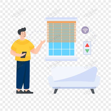 스마트 블라인드 평면 그림 벡터입니다 Png 일러스트 무료 다운로드 Lovepik