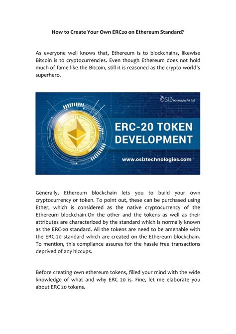 PPT - How to Create Your Own ERC20 on Ethereum Standard? PowerPoint Presentation - ID:8470757