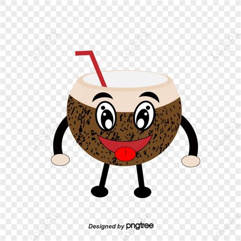 만화 야자 물컵 Png 일러스트 무료 다운로드 Lovepik