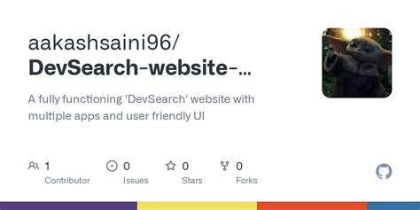 GitHub Aakashsaini DevSearch Website Made Using Django Framework A Fully Functioning