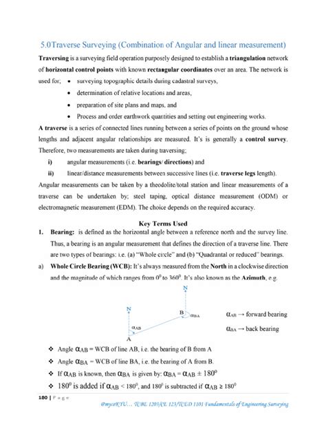 05 Traversing Combination Of Angular And Linear Measurement Pdf