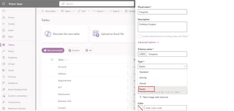 创建和编辑弹性表 Power Apps Microsoft Learn