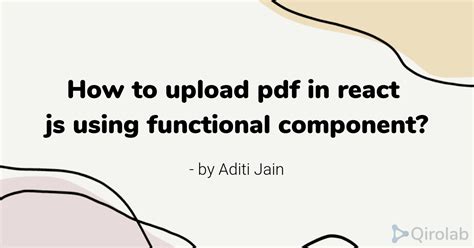 How To Upload Pdf In React Js Using Functional Component Qirolab