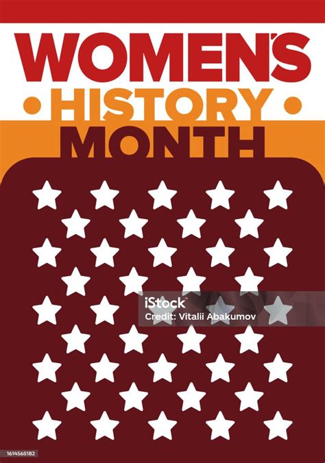 여성 역사의 달 3월에 매년 여성의 역사에 기여한 것을 기념합니다 여성 기호 여성의 권리 세계에서 소녀의 힘 포스터 엽서 배너 벡터 일러스트레이션 3월에 대한 스톡 벡터