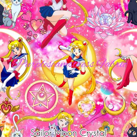 Sailor Moon Crystal Fabric Purpleseamstress Fabric