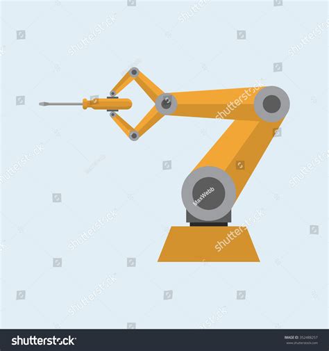 Robotic Arm Screwdriver Vector Illustration Stock Vector Royalty Free 352488257 Shutterstock