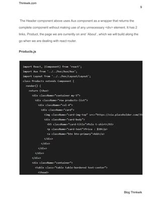 Learn Reactjs How To Code With Example And General Understanding Thinkwik PDF