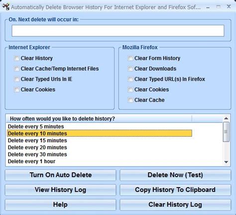Download Automatically Delete Browser History For Internet Explorer And Firefox Software V