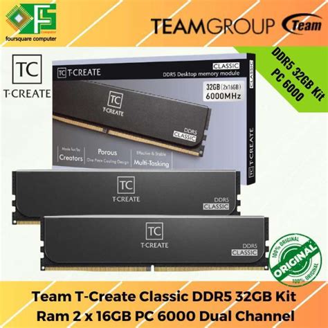 Promo Ram Ddr5 32gb Kit 2x16gb Pc 6000 Mhz Team T Create Classic Memory