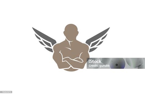 창조적 인 체육관 및 피트 니스 보디 빌딩 바디 윙 로고 디자인 상징 벡터 일러스트 체육관에 대한 스톡 벡터 아트 및 기타