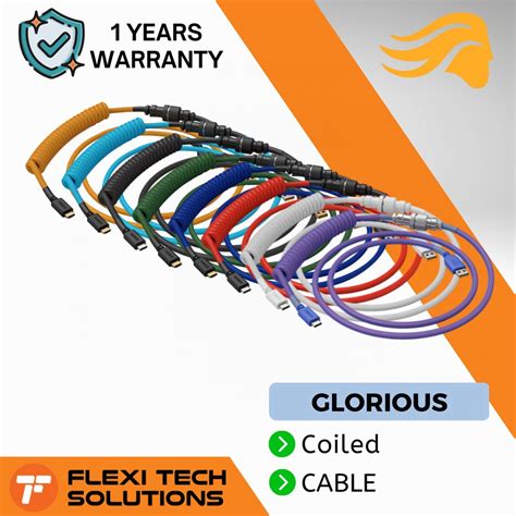Glorious Coiled Cable Usb C Keyboards Nebula White Red Cobalt