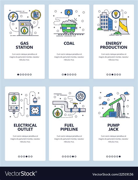 Line Art Web And Mobile App Template Set Vector Image