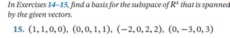 In Exercises Find A Basis For The Subspace Of Chegg