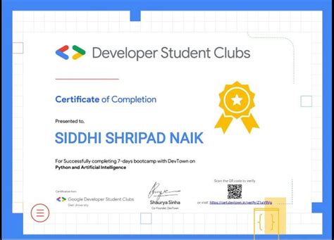 Siddhi Naik On Linkedin Completed My Python And Artificial