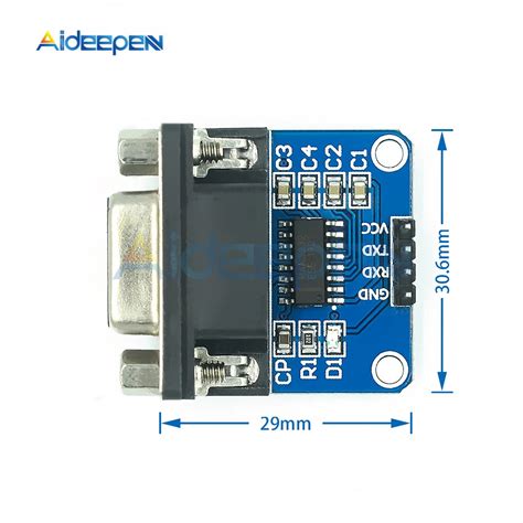 max3232 rs232 to ttl serial port converter module board 3 3v 5 5v db9