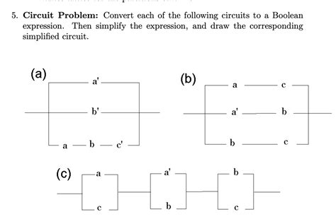 Solved 5 Circuit Problem Convert Each Of The Following Chegg Com