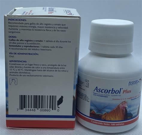 Ascorbol 100 Tabletas Productos Para Gallos