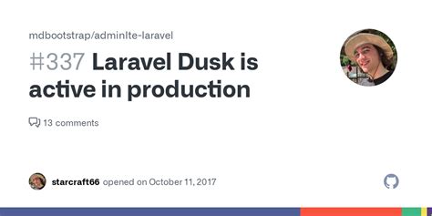 Laravel Dusk Is Active In Production · Issue 337 · Mdbootstrapadminlte Laravel · Github