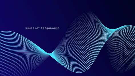 Abstract Glowing Wave Lines On Dark Blue Background Dynamic Wave Pattern Modern Flowing Wavy