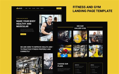 ales fitness and gym landing page template