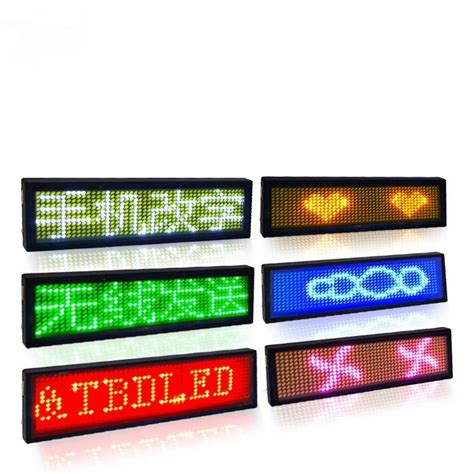 Jual Rechargeable Bluetooth Digital LED Badge DIY Programmable Scrolling Message Mini LED Name