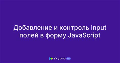Добавление и контроль Input полей в форму Javascript