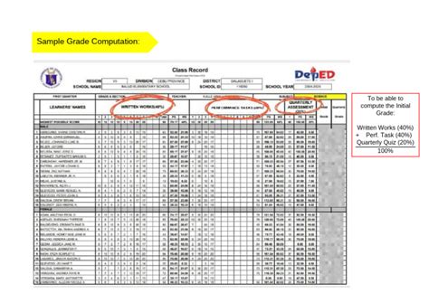 Sample Grade Computation Pdf