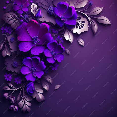 Premium Photo A Purple Background With Purple Flowers And Leaves