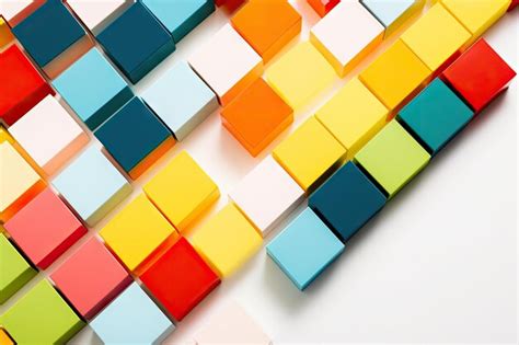 Premium Ai Image Bold Color Blocks Arranged In A Pattern On A White