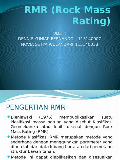 Rmr Rock Mass Rating Pdf
