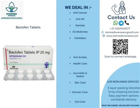 Spinobak 20 Mg Baclofen Tablets At ₹ 200box Baclofen Tablets In