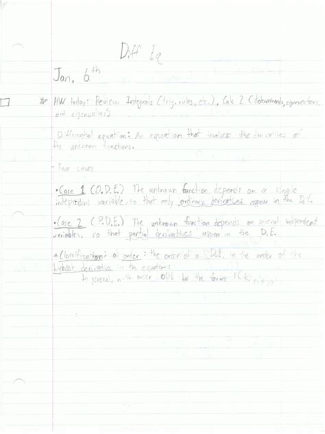 Diff Eq Notes Pdf