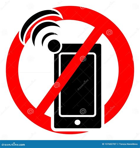 no signal symbol with mobile phone stock vector illustration of stop
