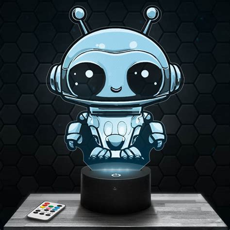 Lámpara Led 3d Robot Pictyourlamp