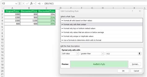 excel discount calculator step by step formula guide myexcelonline