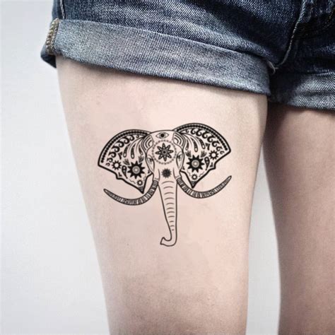 Elephant Tattoos On Thigh