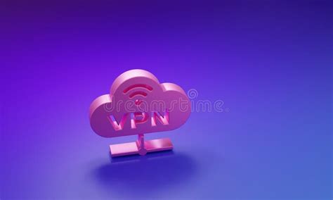 Pink Vpn Network Cloud Connection Icon Isolated On Purple Blue Background Social Technology