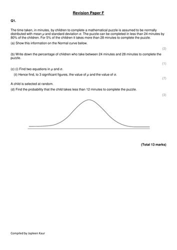 edexcel statistics s1 revision papers teaching resources
