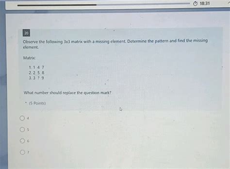 1831 20 Observe The Following 3 3 Matrix With Studyx