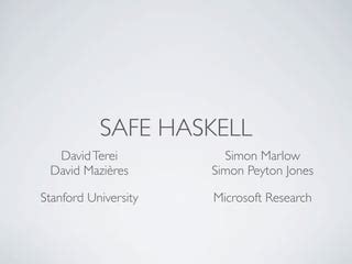 Safe Haskell PPT