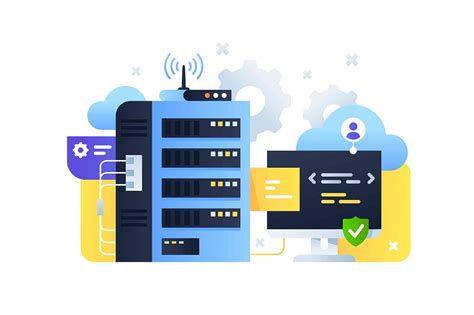 cloud servers computer system illustration