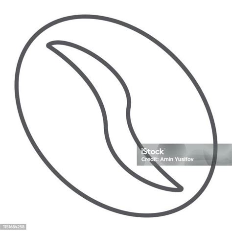 커피 콩 얇은 라인 아이콘 커피와 식물 종자 기호 벡터 그래픽 흰색 바탕에 선형 패턴 0명에 대한 스톡 벡터 아트 및 기타