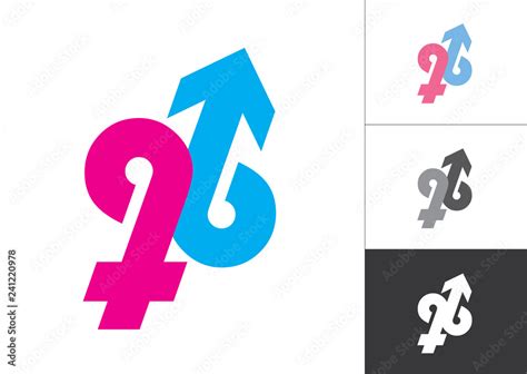 Vetor De Gender Symbol Made With Initial Number 96 Pink Women And Blue