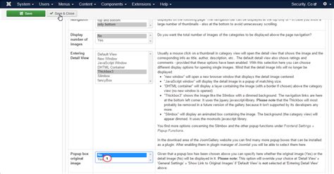 joomla 3 x how to enable disable lightboxes in joomgallery component