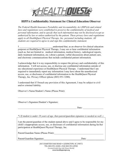 22 Hipaa Confidentiality Statement For Email Free To Edit Download
