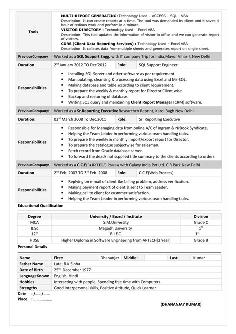 Dkumar Excel With Vba Sql Cv Doc Having 3 5 Yr Exp In Mis Pdf