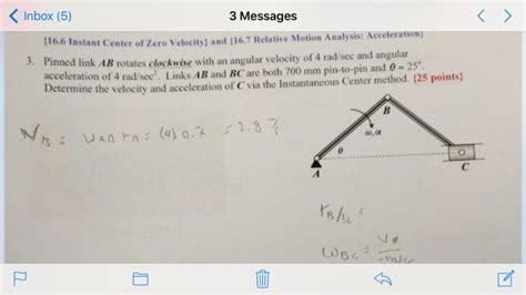 Solved Pinned Link AB Rotates Clockwise With An Angular Chegg