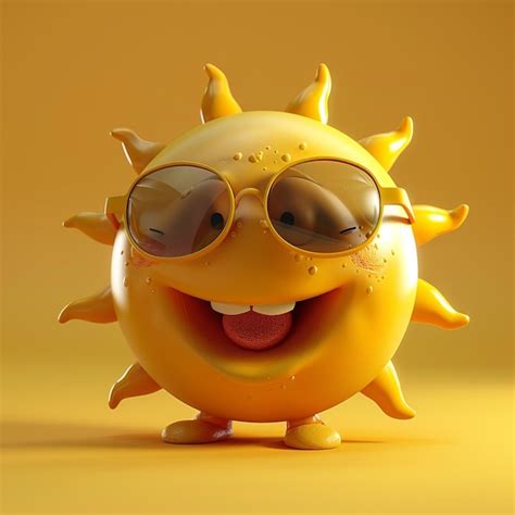 Premium Photo A Smiling Sun Wearing Sunglasses With The Sun On It